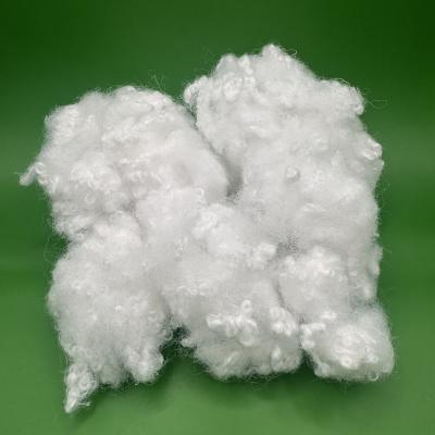 China Virgin White 15D 64mm Hollow Conjugated Siliconized Polyester Staple Fiber High Resilience for Sofa Back Filling for sale