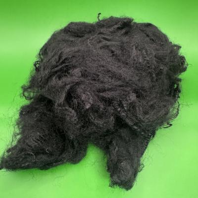 China 6D 90mm Virgin Polypropylene (PP) Staple Fiber Solid Black for Carpet & Floor Mat Filling, Custom Length for sale