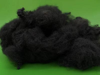 China High Quality 11d*65mm Black Polyester Staple Fiber for Needle Punched Carpet and Wall Cloth for sale