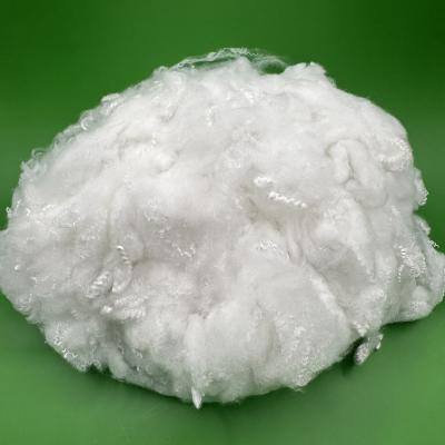 China Recycled White Polyester Staple Fiber 1.5D 51mm Consistent Quality Nice Luster for Textile Spinning Manufacturing for sale