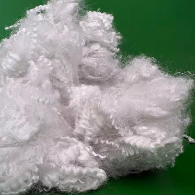 China Micro Siliconized Hollow 0.9*25mm Recyclable Raw White Polyester Staple Fiber Geotextiles Filling Material Cleaning Cloths for sale