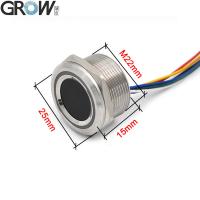 China GROW R503-M22 DC3.3V 200 Capacity Round RGB Ring Indicator LED Control Capacitive Fingerprint Module Sensor Scanner for sale