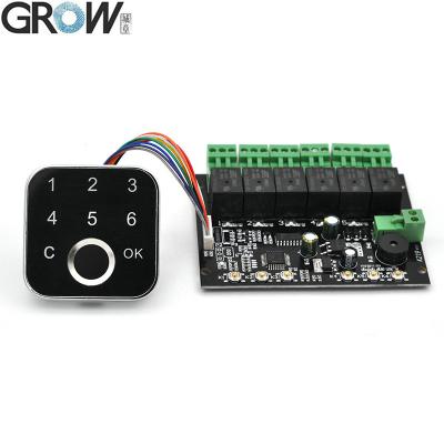 China GROW K219-B+G16 DC12V Admin/User Password Fingerprint Control Board With 6 Relays For Door Access Control System for sale