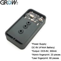 China GROW K236-A+R502-A DC6V 4*AAA Battery Low Power Design Admin/User Fingerprint Control Board With Battery Box for Access System for sale