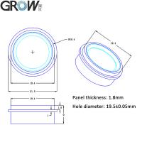 China GROW R502-F RGB LED Waterproof Small DC3.3V Diameter 21.5mm SH1.0-6pin Capacitive Round LED Fingerprint Module Sensor Scanner for sale