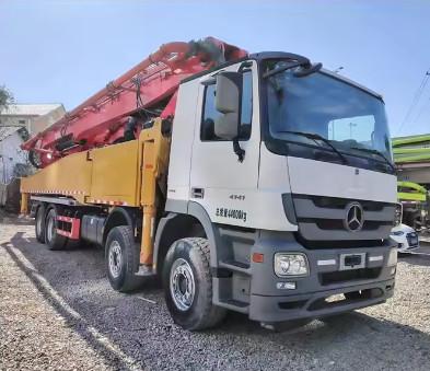 China 2014 SANY Used Concrete Pump Truck 56m Truck Mounted Boom Pump Fully Hydraulic for sale