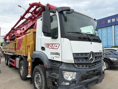 China 2020 SANY Used Concrete Pump Truck 62m on Mercedes Benz Chassis in Red for sale