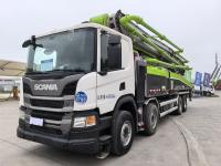 China Used 2020 Zoomlion 56m Vertical Reach Concrete Pump Truck with 180 m³/h Pump Output and 51m Horizontal Reach for sale