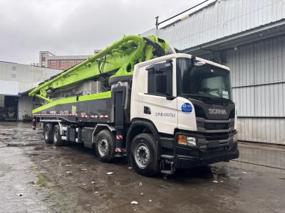 China 2021 Zoomlion 59M Concrete Pump Truck with Scania Chassis Used Pump Truck for sale