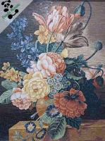 China Handmade Glass Mosaic Flower Wall Mural Tile Peony Pattern Custom Size for Living Room Bathroom for sale