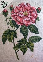 China Handmade Glass Mosaic Flower Wall Mural Tile Peony Pattern Custom Size for Living Room Bathroom for sale