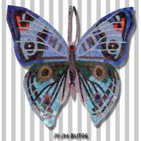 China Custom Glass Mosaic Butterfly Animal Wall Mural for Hotel Restaurant Office Decor for sale