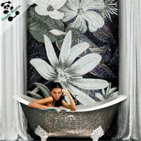 China Customized Glass Mosaic Tile for Bathroom Wall Backsplash Handmade Mosaic Mural 3D Glitter Effect for sale