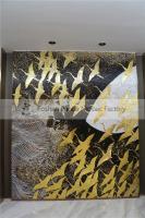 China Custom Glass Mosaic Mural Tile Bird Design for Living Room Wall Decorative 10x10mm for sale