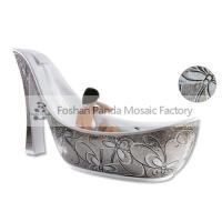 China Silver Glass Mosaic Shoe Shaped Bathtub Butterfly Design Sanitaryware 1500mm for sale