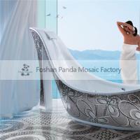 China Silver Glass Mosaic Shoe Shaped Bathtub Butterfly Design Sanitaryware 1500mm for sale