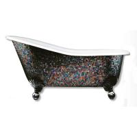 China Art Mosaic Glass Mosaic Tile Shoe Shaped Butterfly Design 4mm 6mm 8mm Thickness Bathroom Decor for sale
