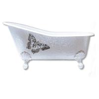 China Art Mosaic Glass Mosaic Tile Shoe Shaped Butterfly Design 4mm 6mm 8mm Thickness Bathroom Decor for sale