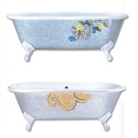 China Art Mosaic Glass Mosaic Tile Shoe Shaped Butterfly Design 4mm 6mm 8mm Thickness Bathroom Decor for sale