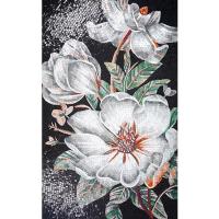 China Customized Size Jasmine Flower Pattern Glass Mosaic Mural with Acid-proof and Alkali-proof Features for sale