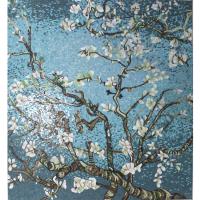 China Custom Glass Mosaic Mural Tile Flower Pattern Wall Decorative Art 300x300mm for sale
