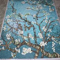China Custom Glass Mosaic Mural Tile Flower Pattern Wall Decorative Art 300x300mm for sale