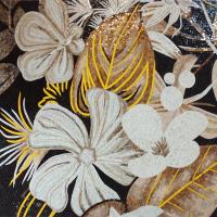 China Reception Room Decoration White Flower Designs Ceramic Mosaic Mural for sale