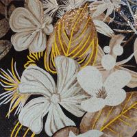 China Reception Room Decoration White Flower Designs Ceramic Mosaic Mural for sale