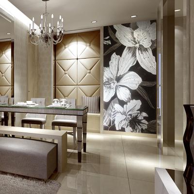 China Custom Glass Mosaic Flower Wall Art Mural for Living Room Bathroom Backsplash for sale