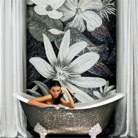 China Tile Flower Pictures Bathroom Mosaic Wall Art Mural for sale