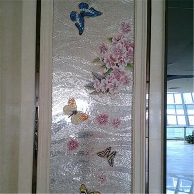 China Custom Glass Mosaic Wall Art Mural Blossom Pattern for Living Room Decor for sale