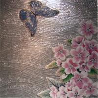 China Custom Glass Mosaic Wall Art Mural Blossom Pattern for Living Room Decor for sale