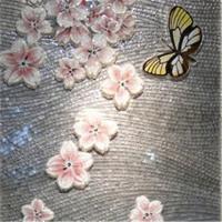 China Custom Glass Mosaic Wall Art Mural Blossom Pattern for Living Room Decor for sale