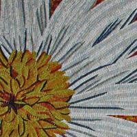 China Custom Size Glass Mosaic Mural Art Tile Flower Design Wall Hanging Decorative Painting for sale