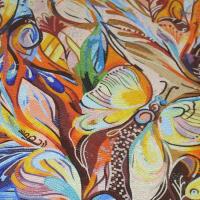 China Custom Glass Mosaic Abstract Floral Wall Mural Art Decorative Tile for Living Room for sale