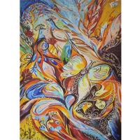 China Custom Glass Mosaic Abstract Floral Wall Mural Art Decorative Tile for Living Room for sale