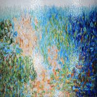 China Custom Abstract Art Glass Mosaic Mural Tile for Living Room Hallway Wall Decoration for sale
