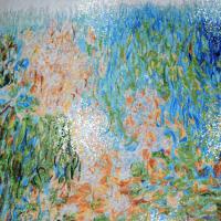 China Custom Abstract Art Glass Mosaic Mural Tile for Living Room Hallway Wall Decoration for sale