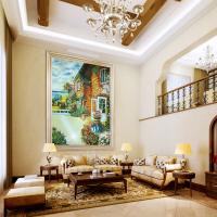 China Modern Landscape Hallway Living Room Architecture Mosaic Mural for sale