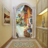 China Modern Landscape Hallway Living Room Architecture Mosaic Mural for sale