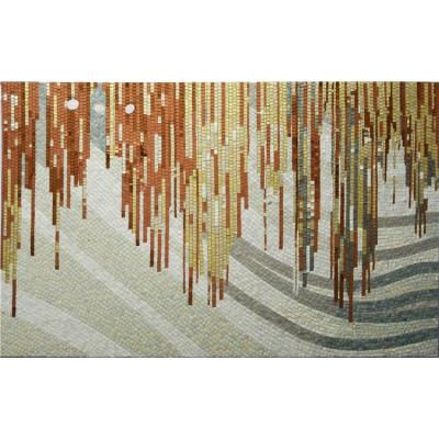 China Custom Size Glass Mosaic Mural Abstract Art Wall Tile Handmade Decorative Panel 10kg per sqm for sale