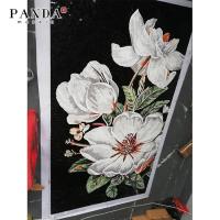 China 4mm Thickness Black White Flower Pattern  Mosaic Wall Tile Mural for Bathroom Wall Tile for sale