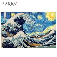 China Japanese Blue Sea Wave Pattern Mosaic Art Tile Mural 4mm 6mm 8mm for Bathroom Hotel Villa Floor Design for sale