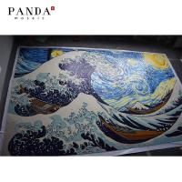 China Japanese Blue Sea Wave Pattern Mosaic Art Tile Mural 4mm 6mm 8mm for Bathroom Hotel Villa Floor Design for sale