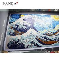 China Japanese Blue Sea Wave Pattern Mosaic Art Tile Mural 4mm 6mm 8mm for Bathroom Hotel Villa Floor Design for sale