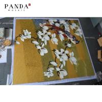 China Flower Bird Pattern Handmade Marble Mosaic Art Tile Mural Picture Polished Design for sale