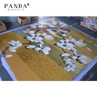 China Flower Bird Pattern Handmade Marble Mosaic Art Tile Mural Picture Polished Design for sale