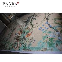 China Modern Flowers Birds Pattern Glass Mosaic Mural Tiles 4mm 6mm 8mm Wall Decoration Art for sale