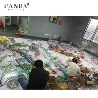 China Modern Flowers Birds Pattern Glass Mosaic Mural Tiles 4mm 6mm 8mm Wall Decoration Art for sale