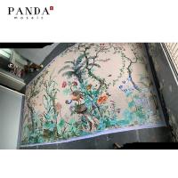 China Modern Flowers Birds Pattern Glass Mosaic Mural Tiles 4mm 6mm 8mm Wall Decoration Art for sale
